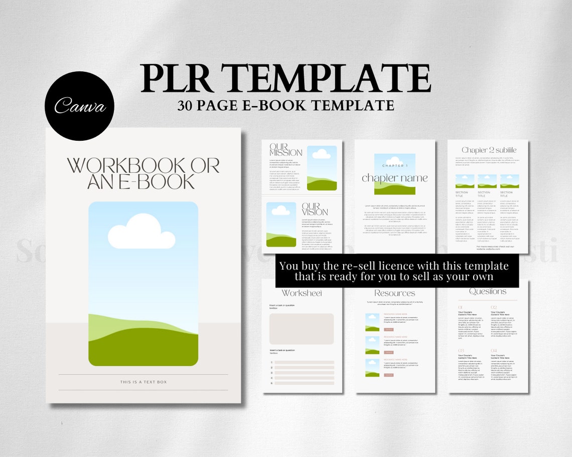 PLR E-book Template PLR Workbook Template E-book Template - Etsy
