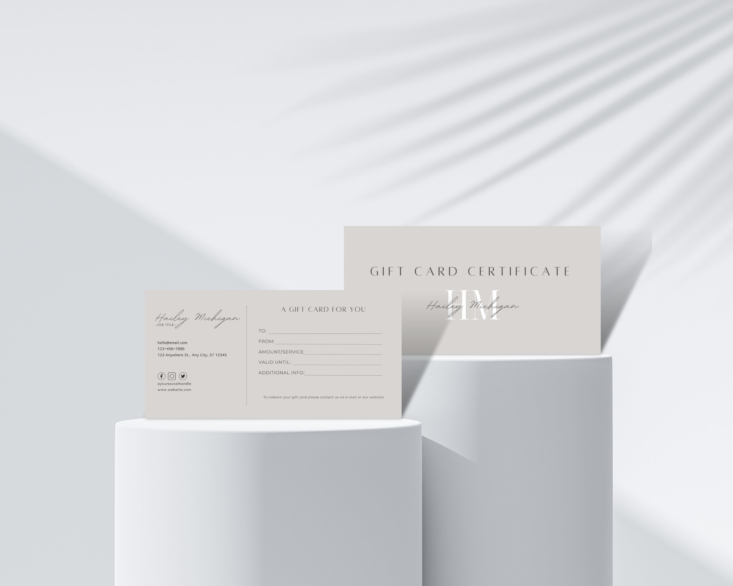 Gift Card Template Beige Business Gift Certificate Template Beige ...