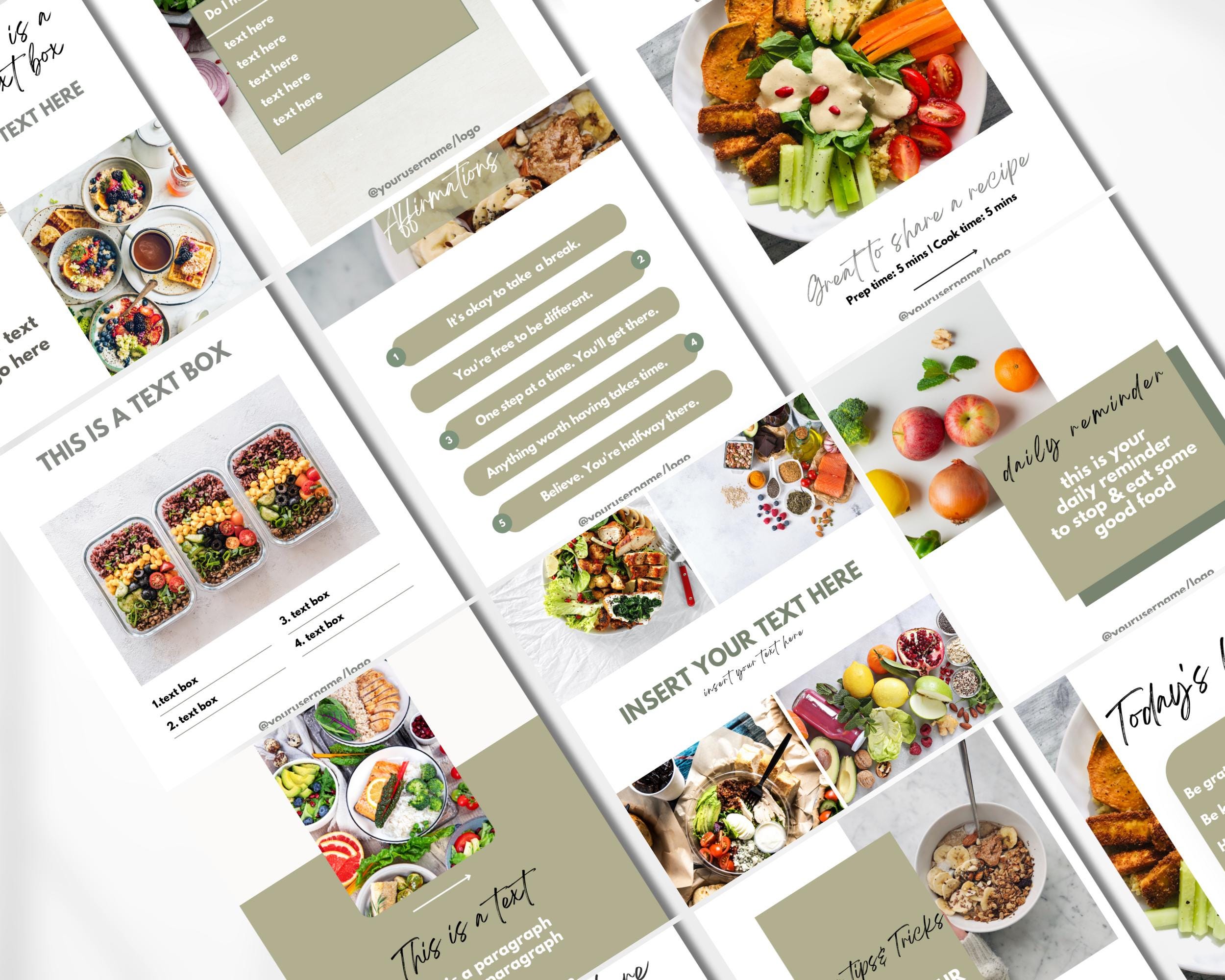 Food Instagram Templates Nutrition Instagram Posts Food Blogger ...