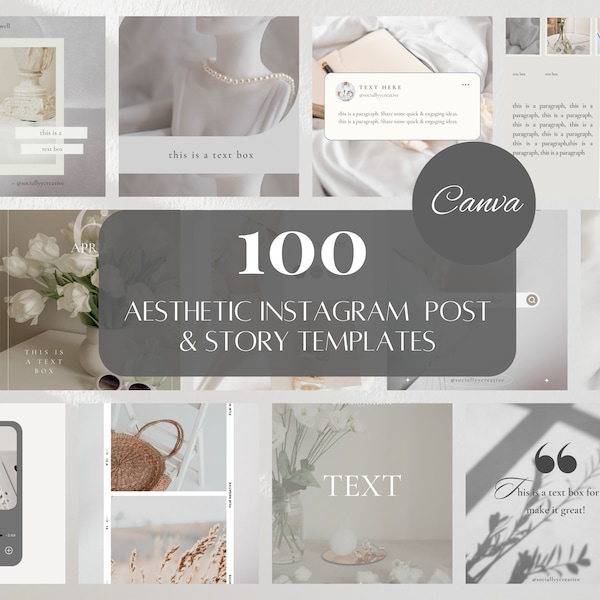 Aesthetic Instagram Content Templates. - Etsy