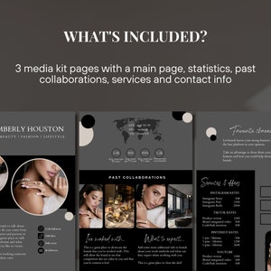 Black Media Kit Template Instagram Influencer Medium Kit Editable ...