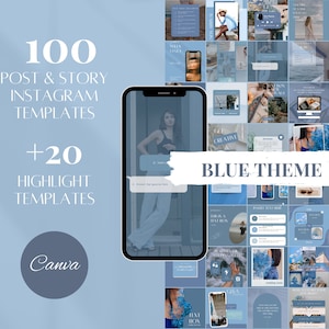 120 Blue Instagram Templates | Blue Social Media Canva Templates ...