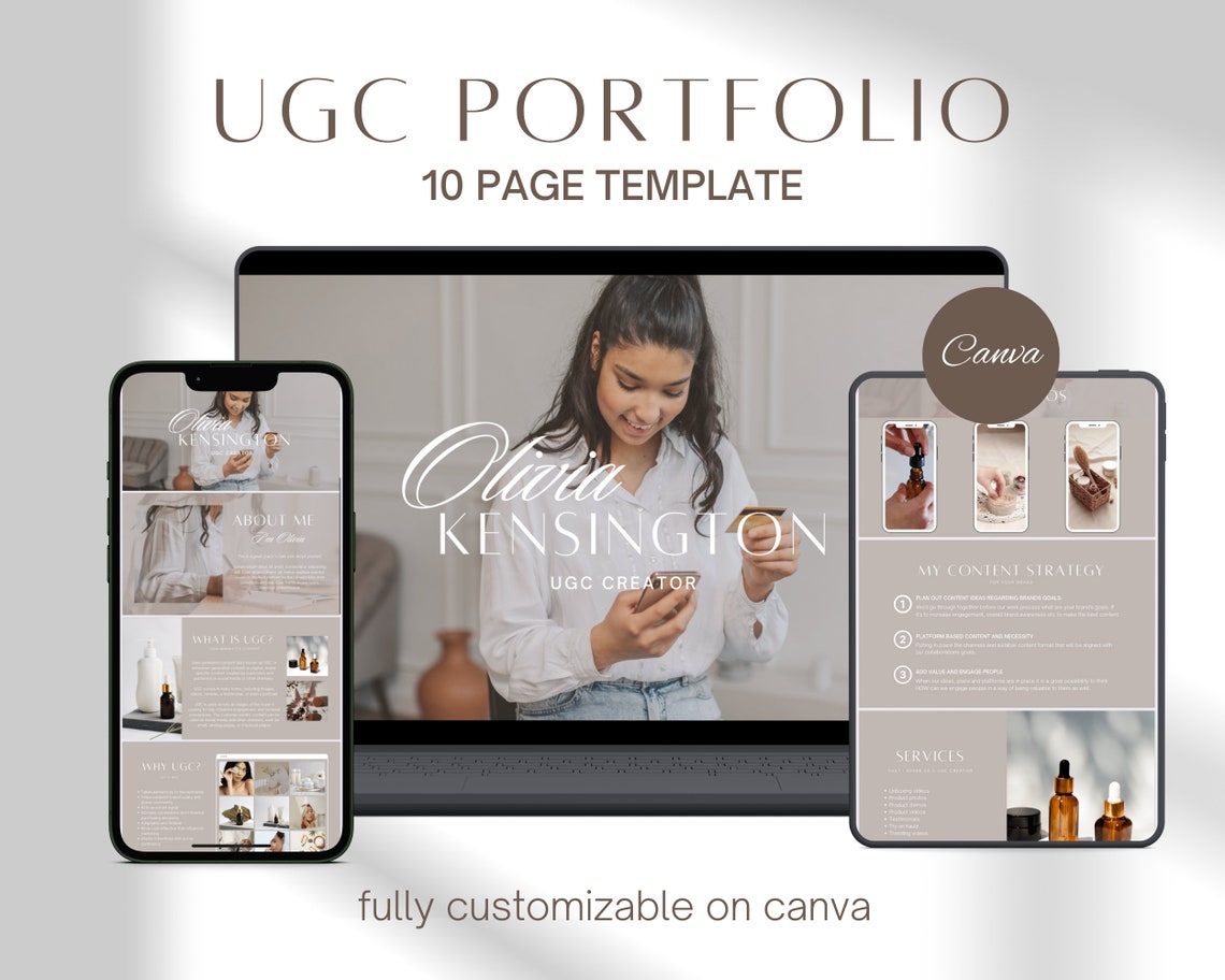UGC Portfolio Template Editable Content Creator Resume UGC - Etsy