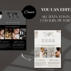 Black Media Kit Template Instagram Influencer Medium Kit Editable ...