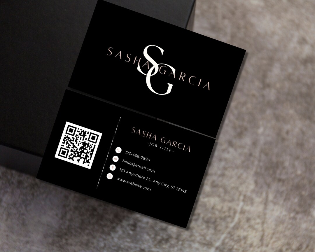 QR Code Business Card as an Editable Minimal Double Sided Business Card ...