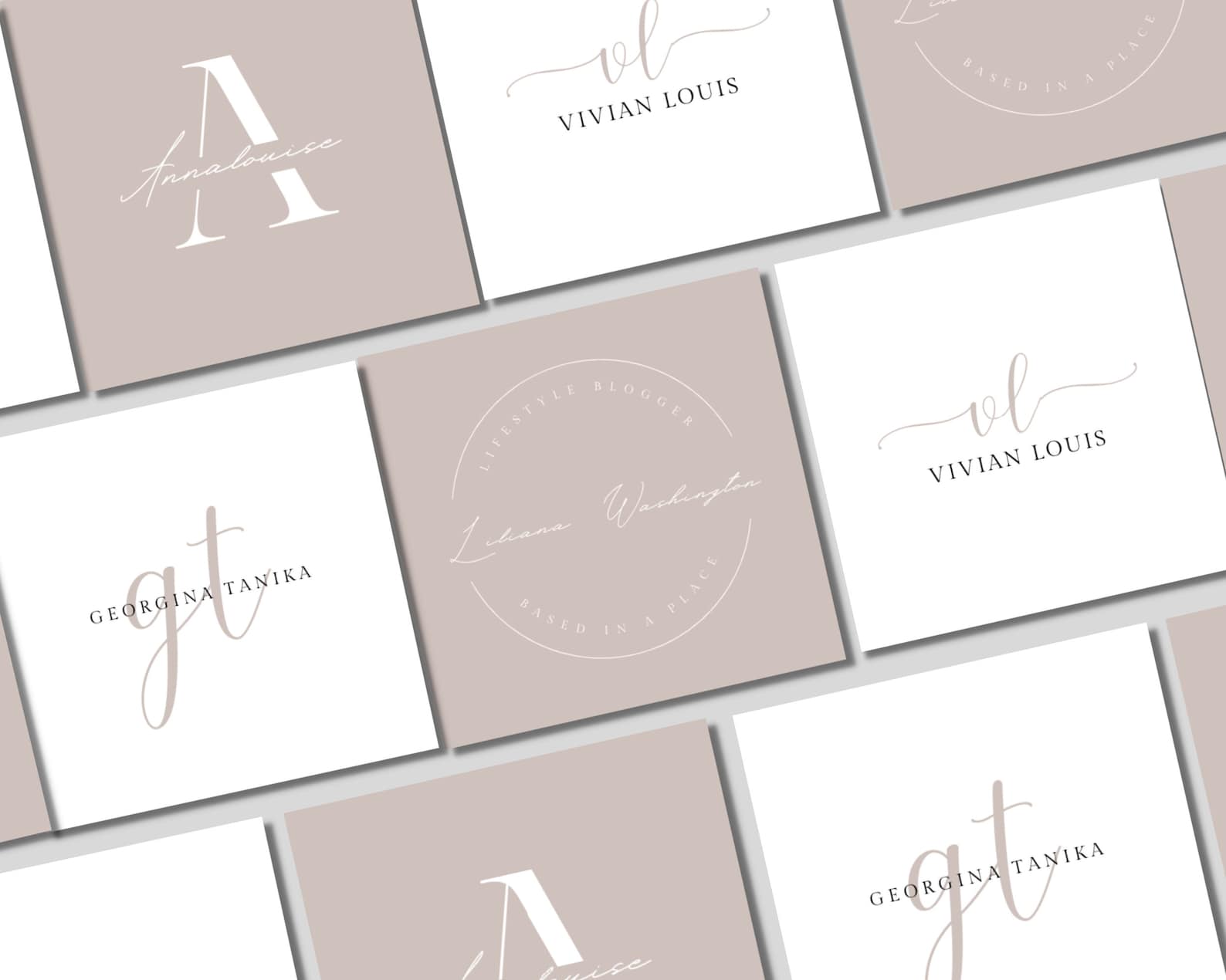Editable Logo Design Template | Beige Canva Business Logo | White ...