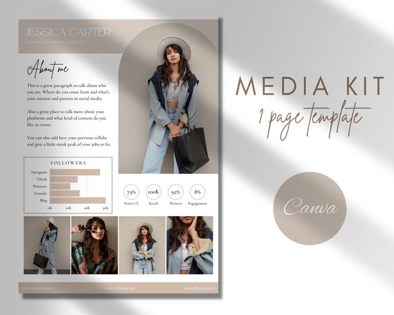 Editable Media Kit Template Canva Media Kit Rate Sheet - Etsy