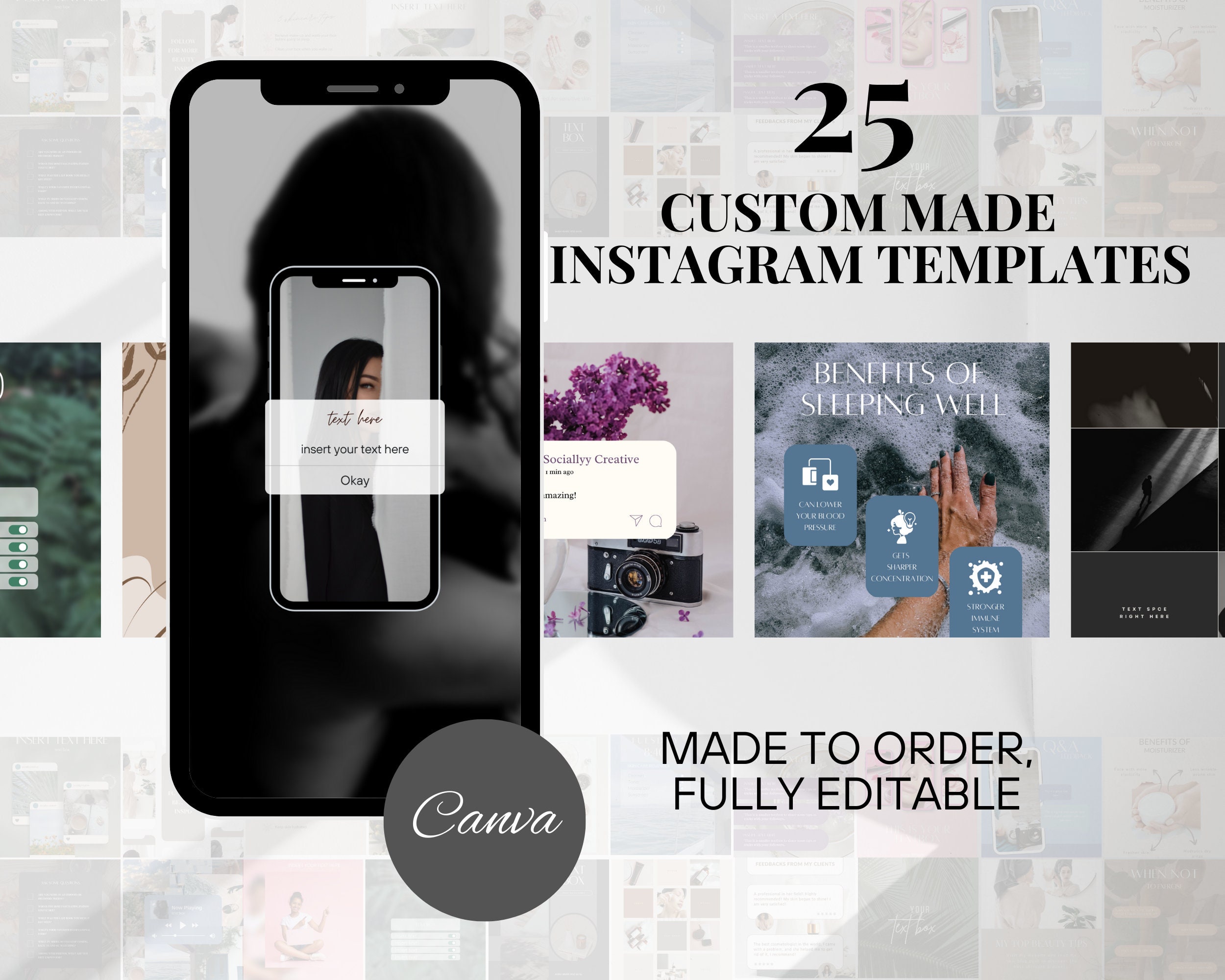 Custom Made Instagram Templates Editable Instagram Canva - Etsy