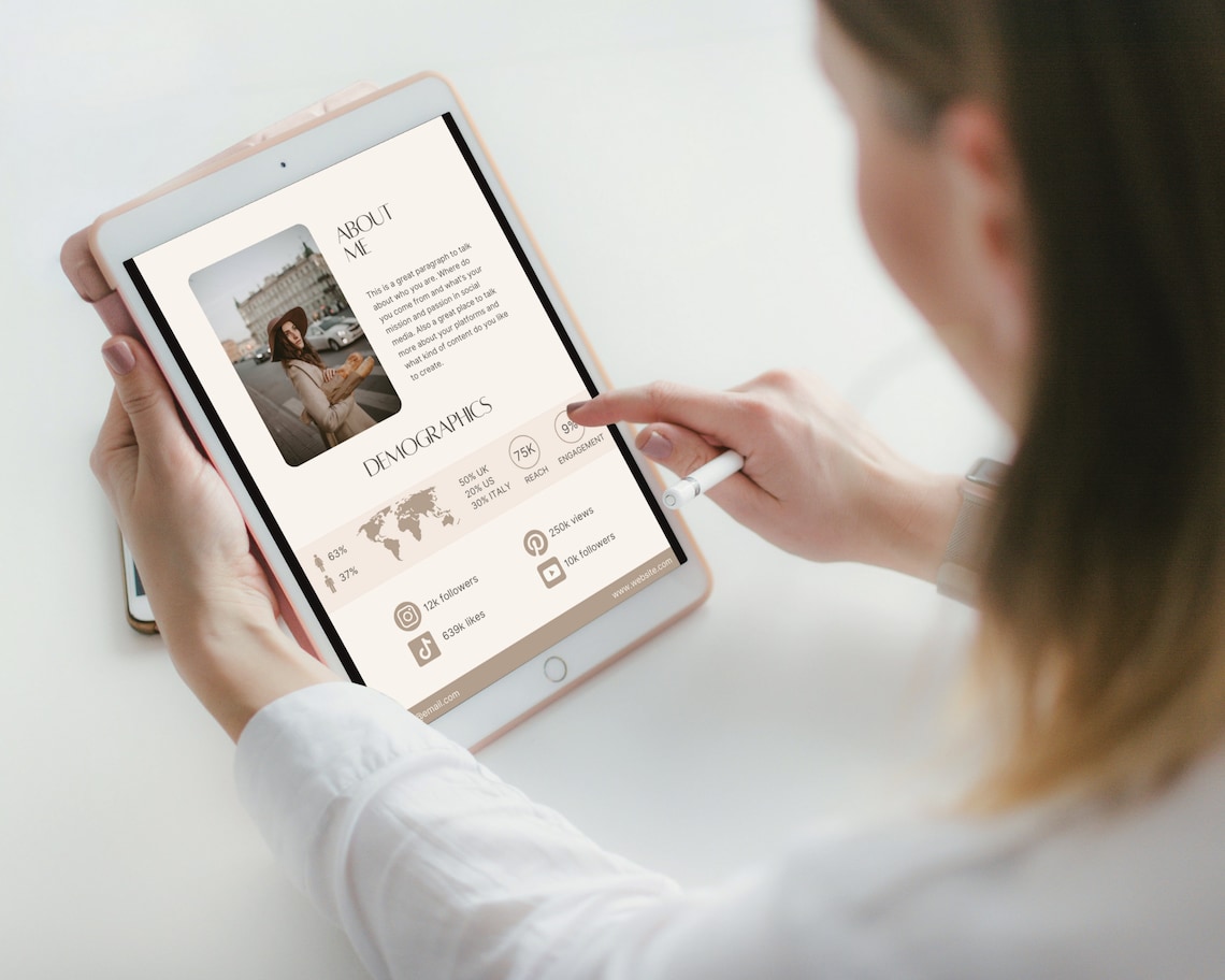 Blogger Media Kit Template Editable Media Kit Instagram Rate Sheet ...