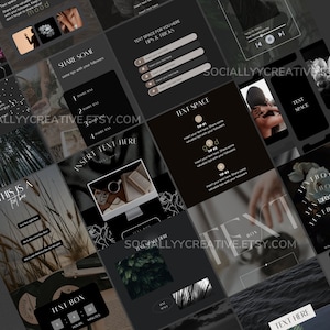 Black Instagram Templates Social Media Growth Dark Instagram Engagement ...