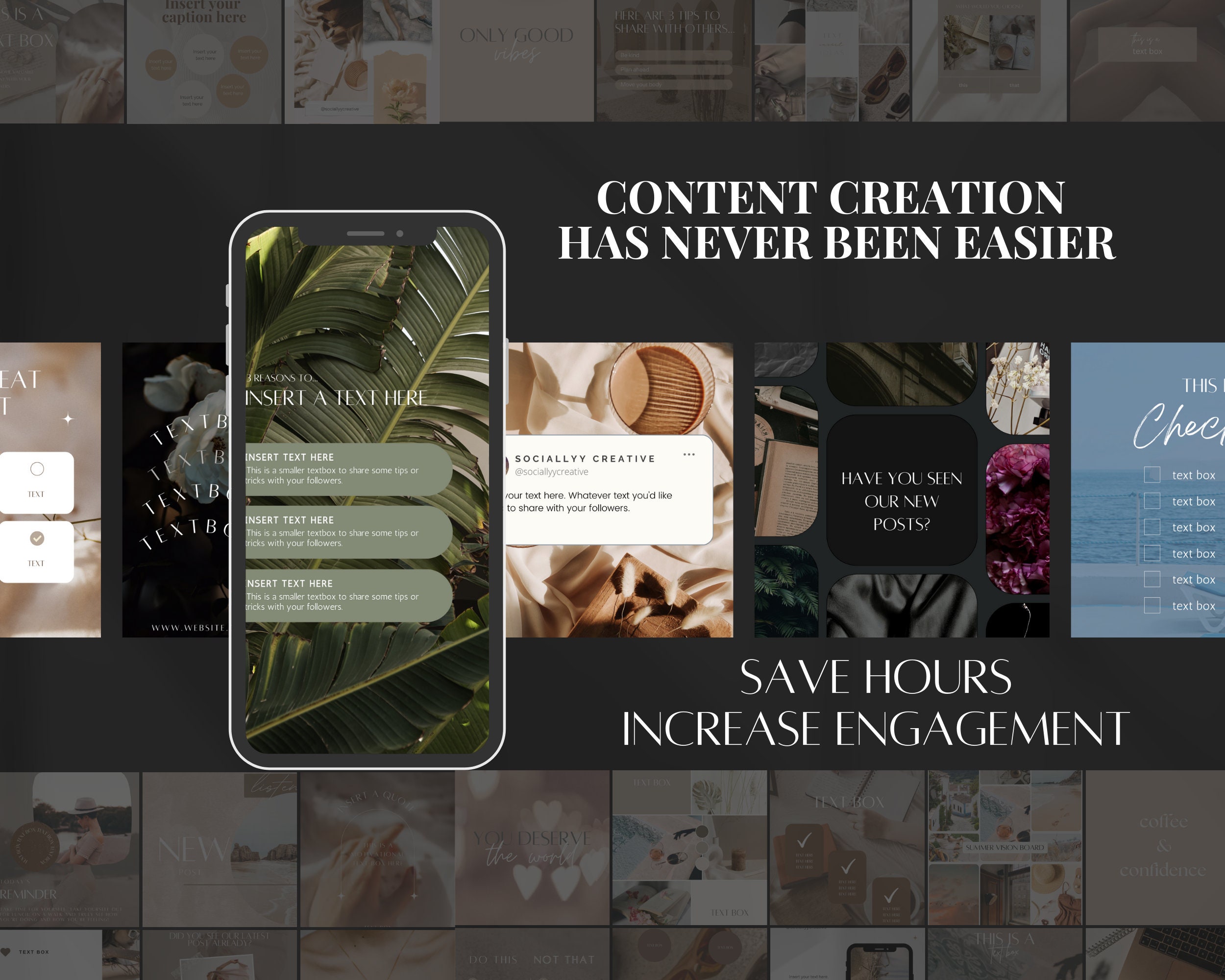 1000 Aesthetic Instagram Template Bundle, Dark Social Media, Instagram ...