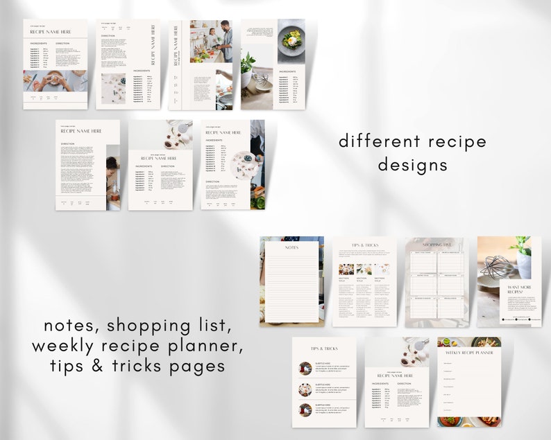 Editable Recipe E Book Template Digital Editable Cookbook - Etsy