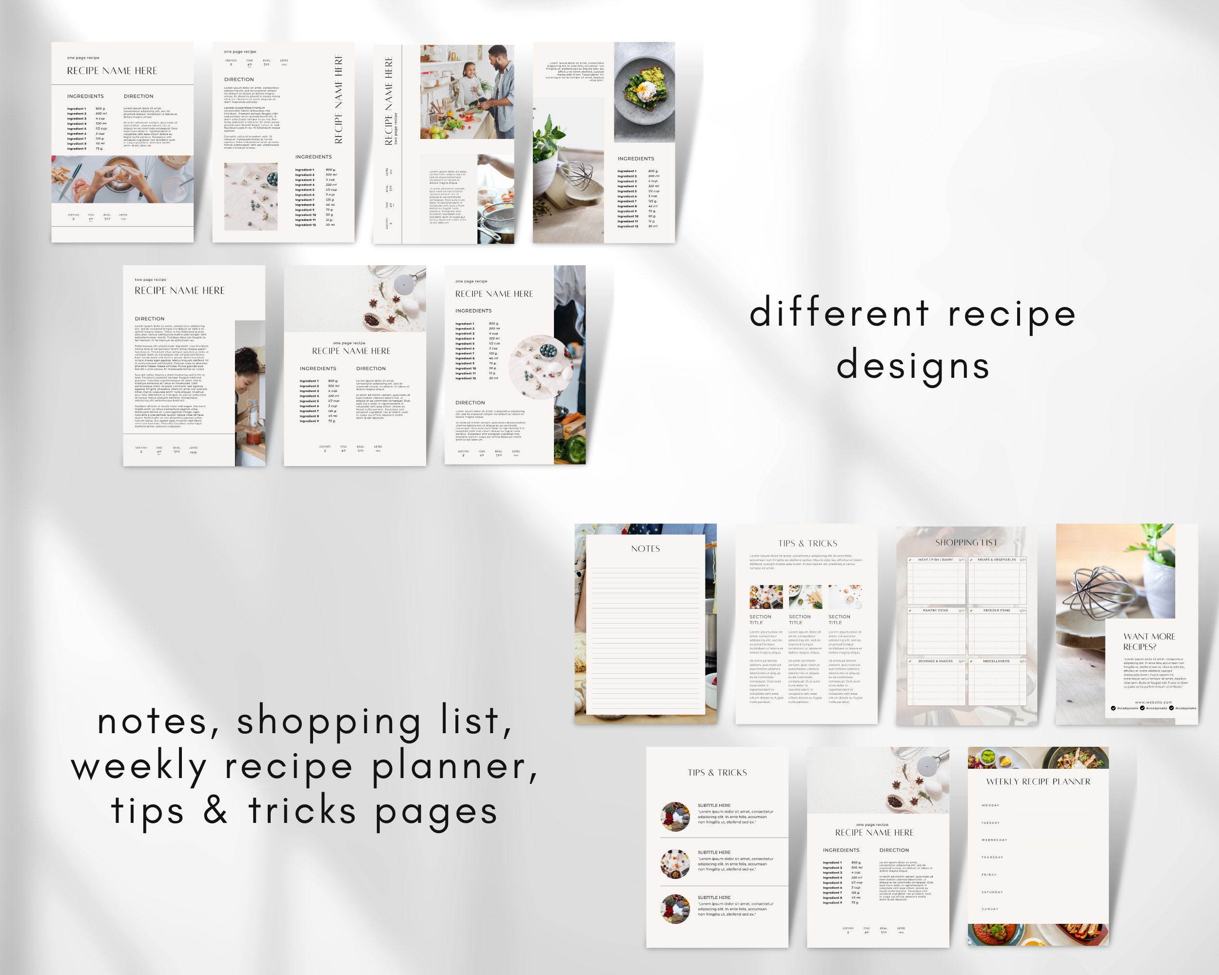 Editable Recipe E Book Template Digital Editable Cookbook Template ...