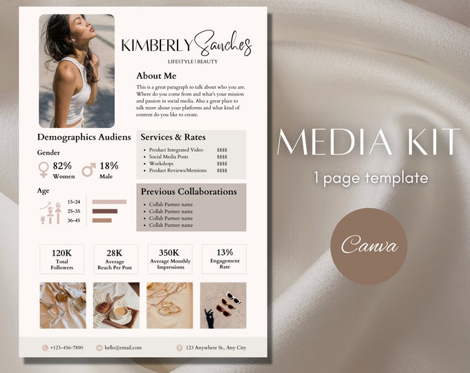 2 Page Social Media Influencer/creator Kit - Etsy