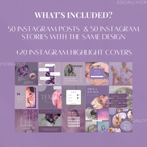 Purple Instagram Templates Lilac Social Media Canva Templates Purple ...