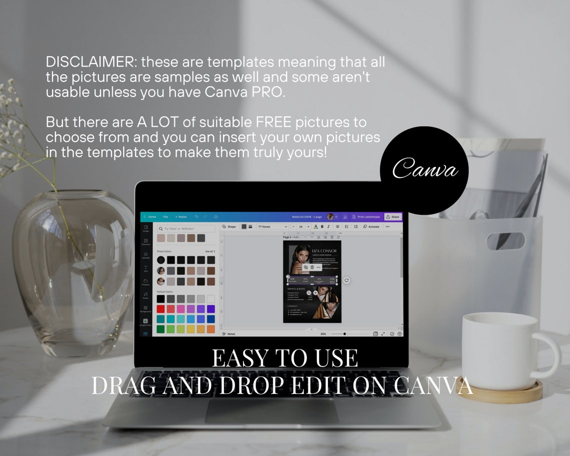 Dark Media Kit Template Black Instagram Media Kit Rate Sheet Template ...