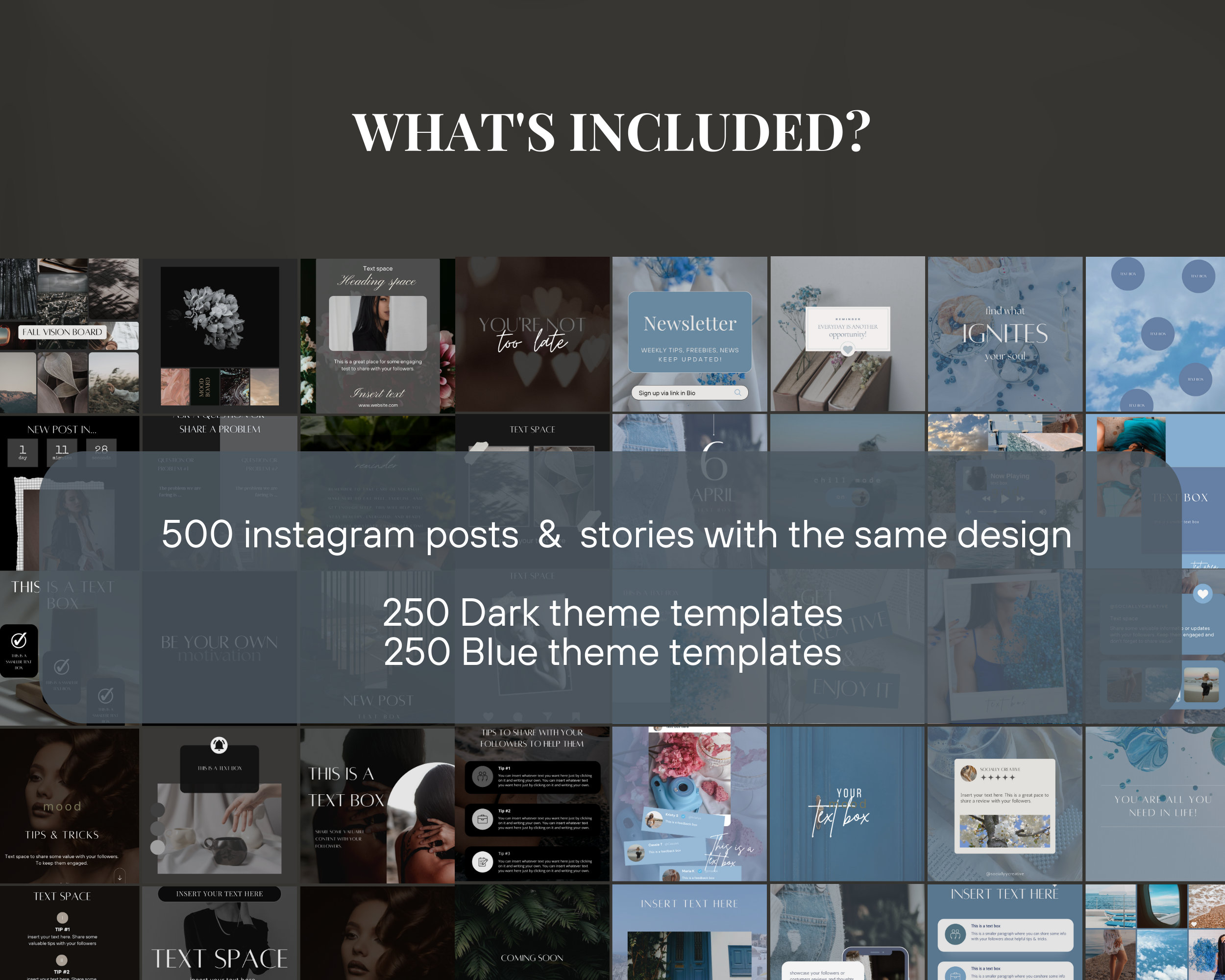 Instagram Template Bundle Social Media Blue Instagram Canva Templates ...