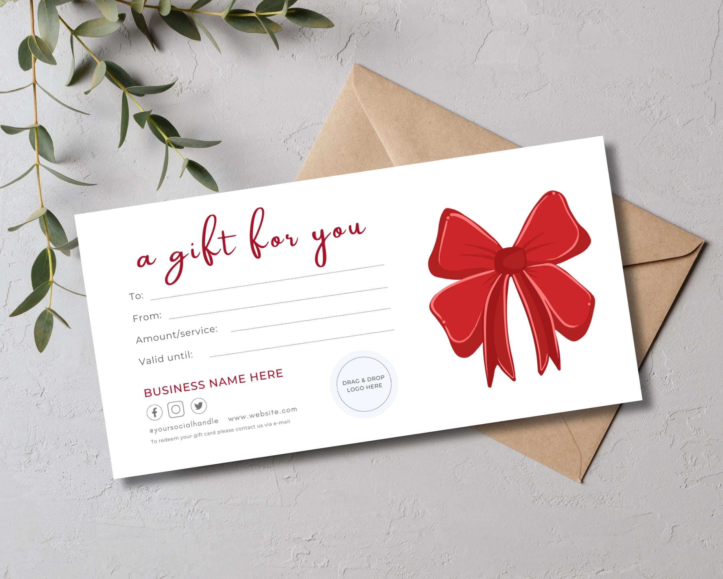 Christmas Gift Card Template DIY Christmas Gift Voucher Editable ...