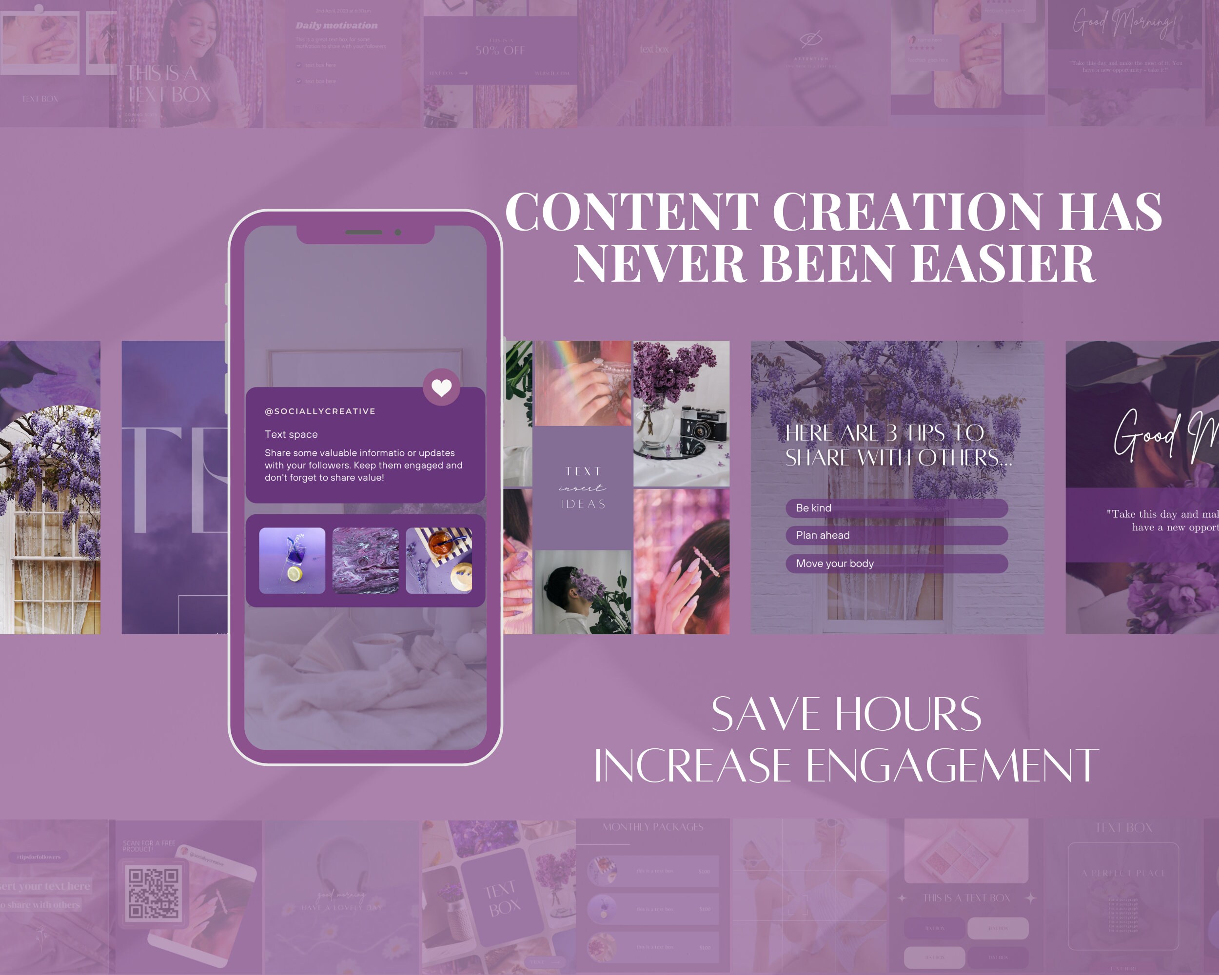 Purple Instagram Templates Purple Social Media Canva Templates - Etsy