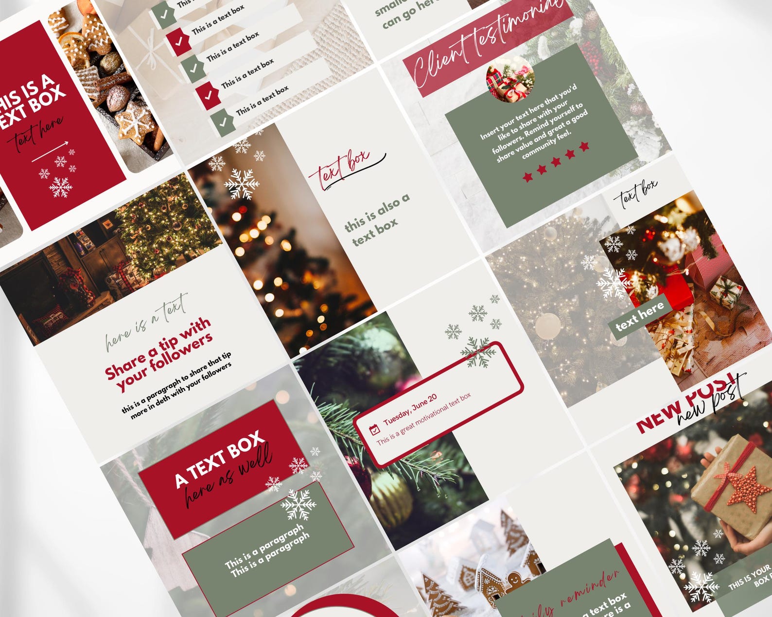 Christmas Instagram Templates Holiday Instagram Posts Christmas ...