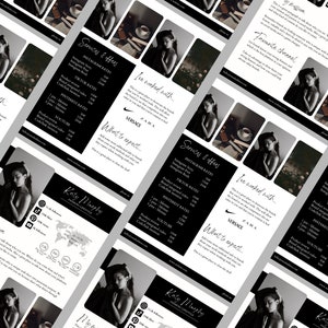 Dark Media Kit Template 2 Page Black Media Kit Influencer Rate Sheet ...