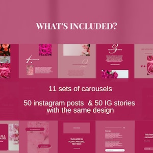 100 Pink Instagram Carousel Templates, Floral Pink Instagram Post ...