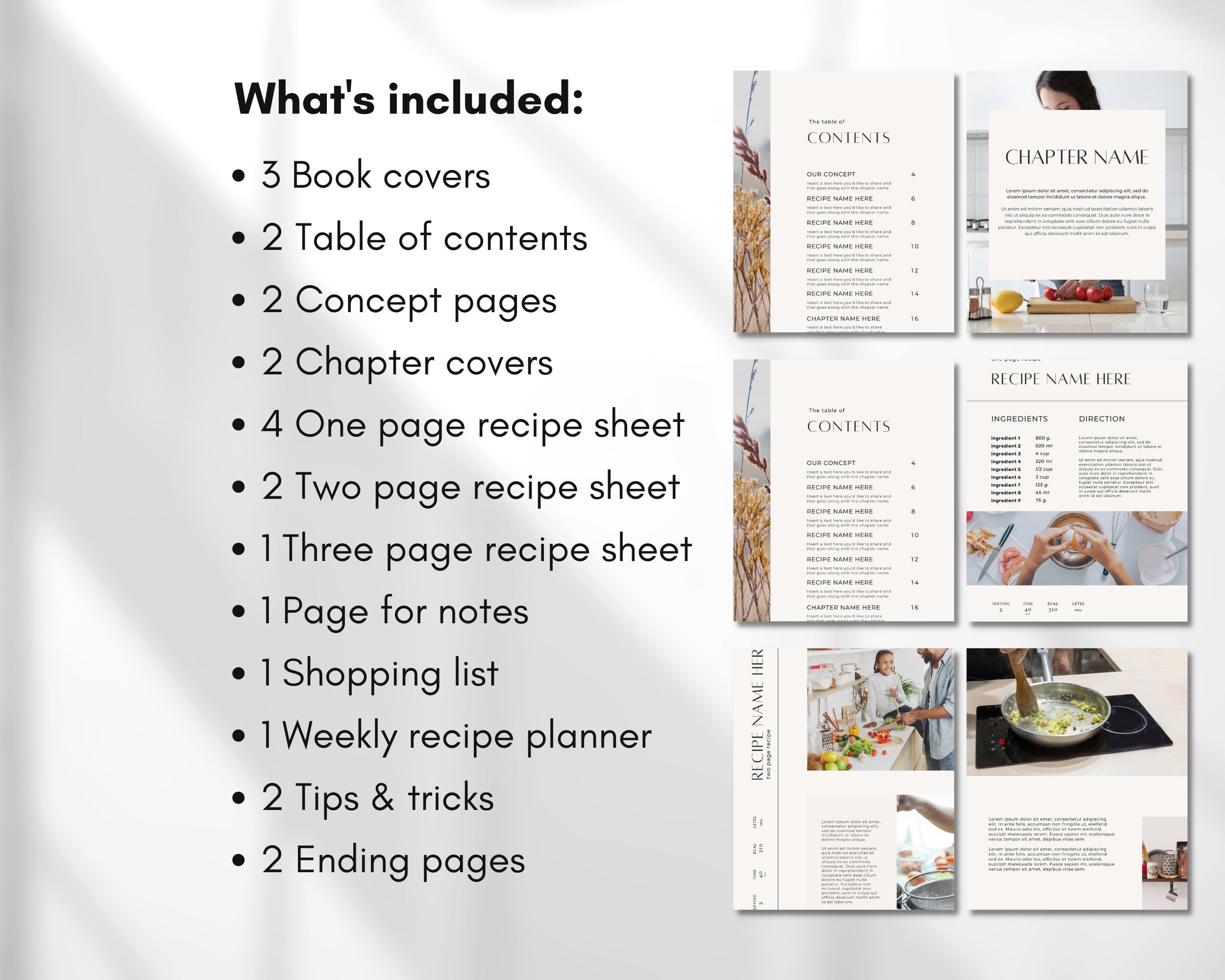 Editable Recipe E Book Template Digital Editable Cookbook Template ...