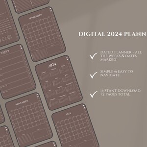 2024 Dated Digital Planner| Monthly Weekly Planner| Hyperlinked iPad ...