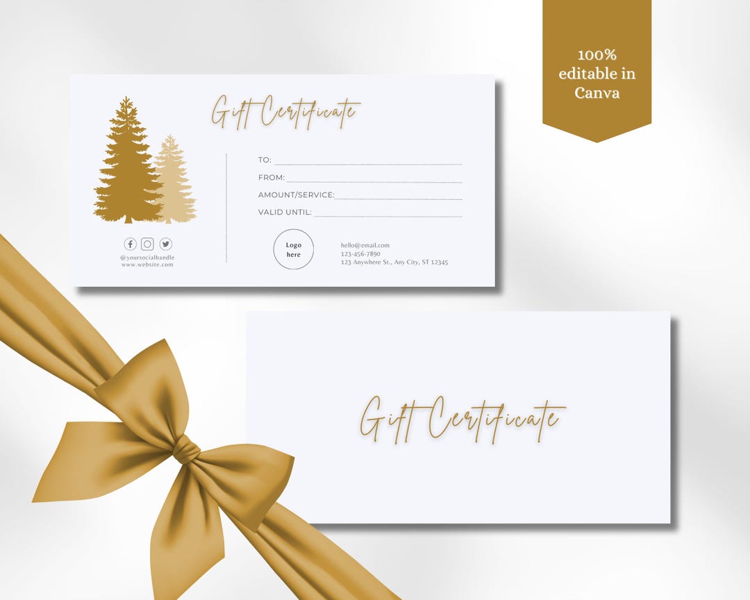 Christmas Gift Card Template Christmas Gift Voucher Template Editable ...