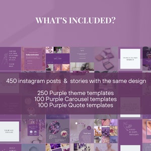 450 Purple Instagram Templates | Instagram Carousel Templates| Purple ...