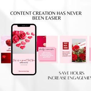 Valentines Day Instagram Templates Valentine Social Media Templates Red ...