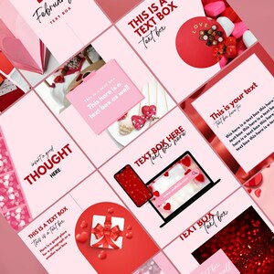 Valentines Day Instagram Templates Valentine Social Media Templates Red ...