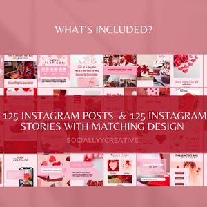 Valentines Day Instagram Templates Valentine Social Media Templates Red ...