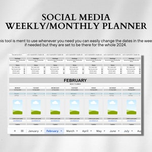 2024 Content Calendar for Social Media Growth Instagram Digital Planner ...