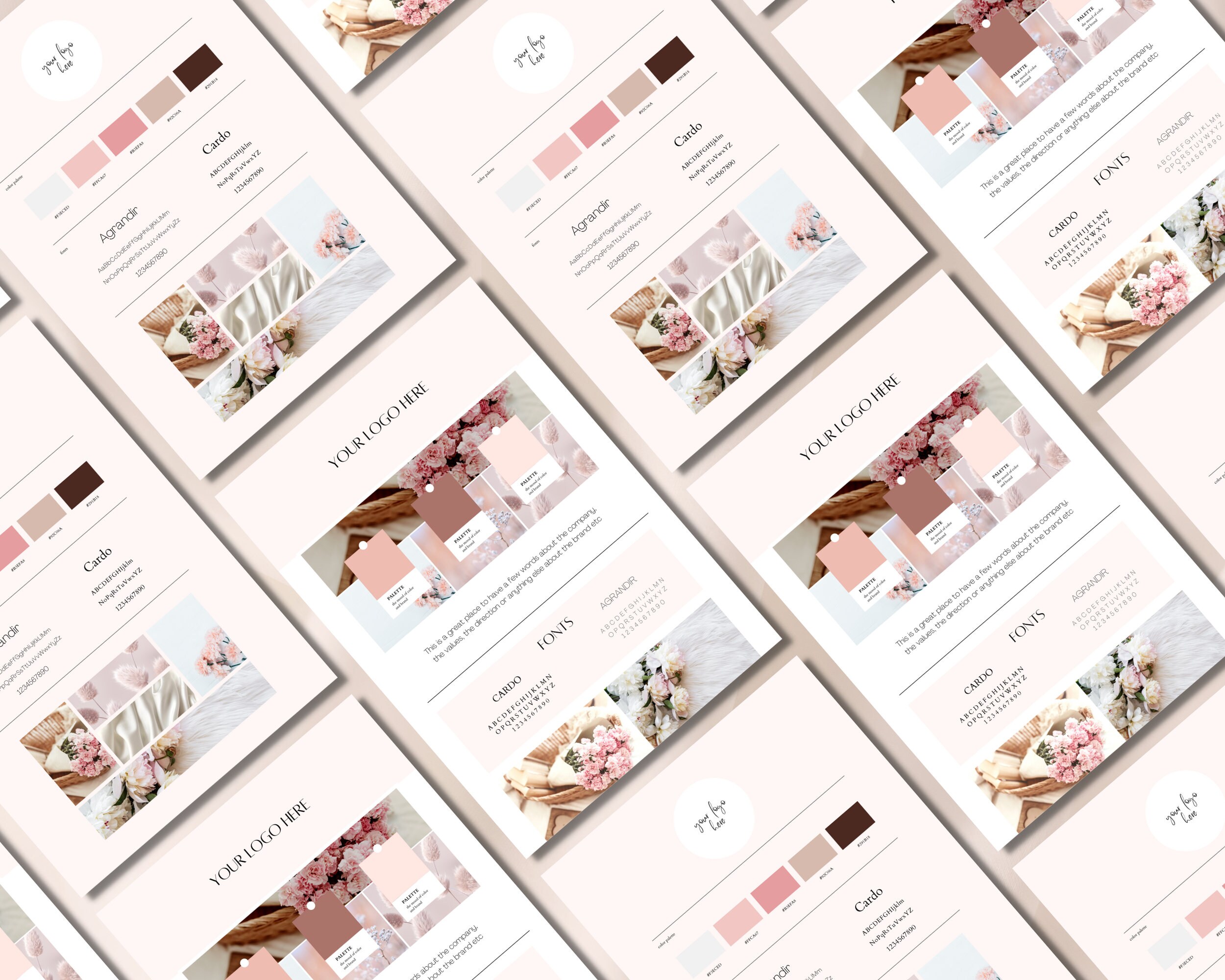 Brand Kit Template Pink Brand Board Template Pre-made Branding Kit ...