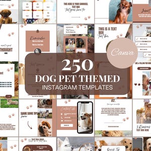 Pet Instagram Templates Brown Dog Social Media Dog Salon Instagram Dog ...