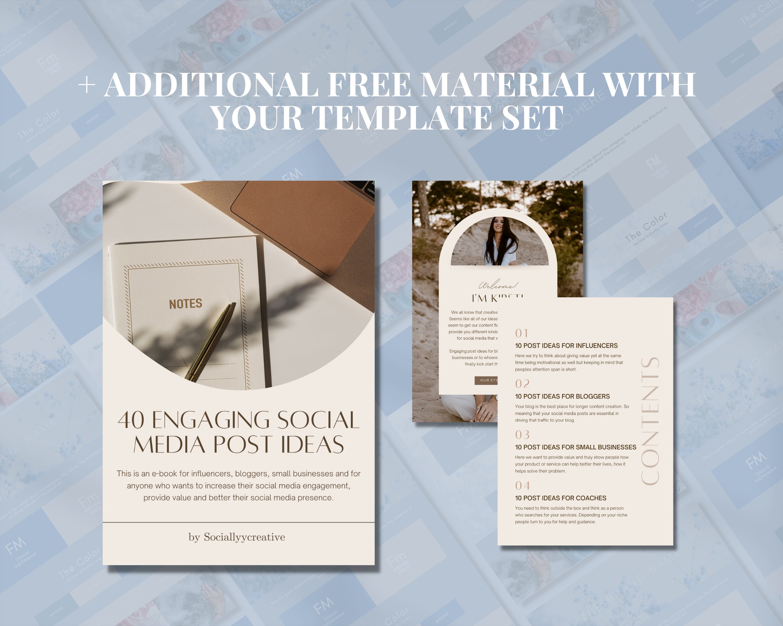 Brand Kit Template Blue Brand Board Template Pre-made Branding Kit ...