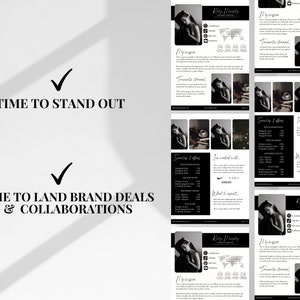Black Media Kit Template| 2 Page White Media Kit| Influencer Rate Sheet ...