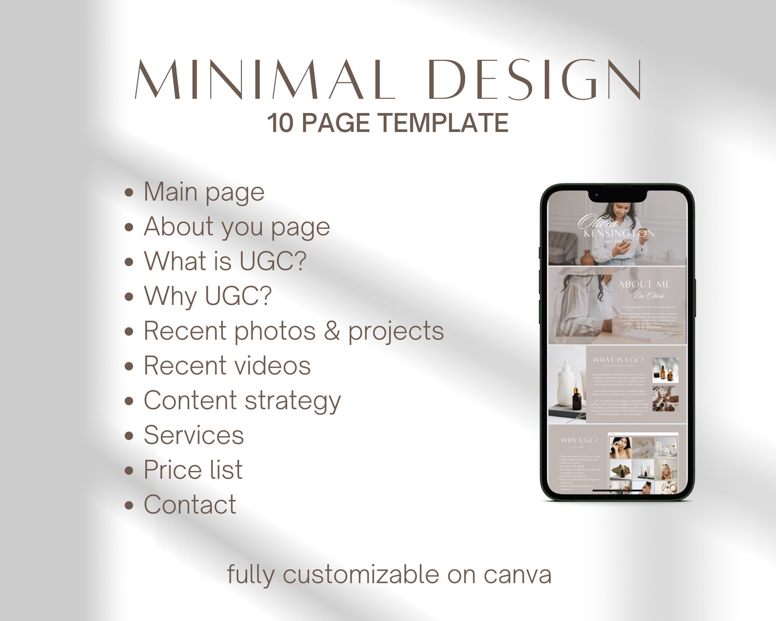 UGC Portfolio Template Editable Content Creator Resume UGC Media Kit Editable Social Media Kit ...