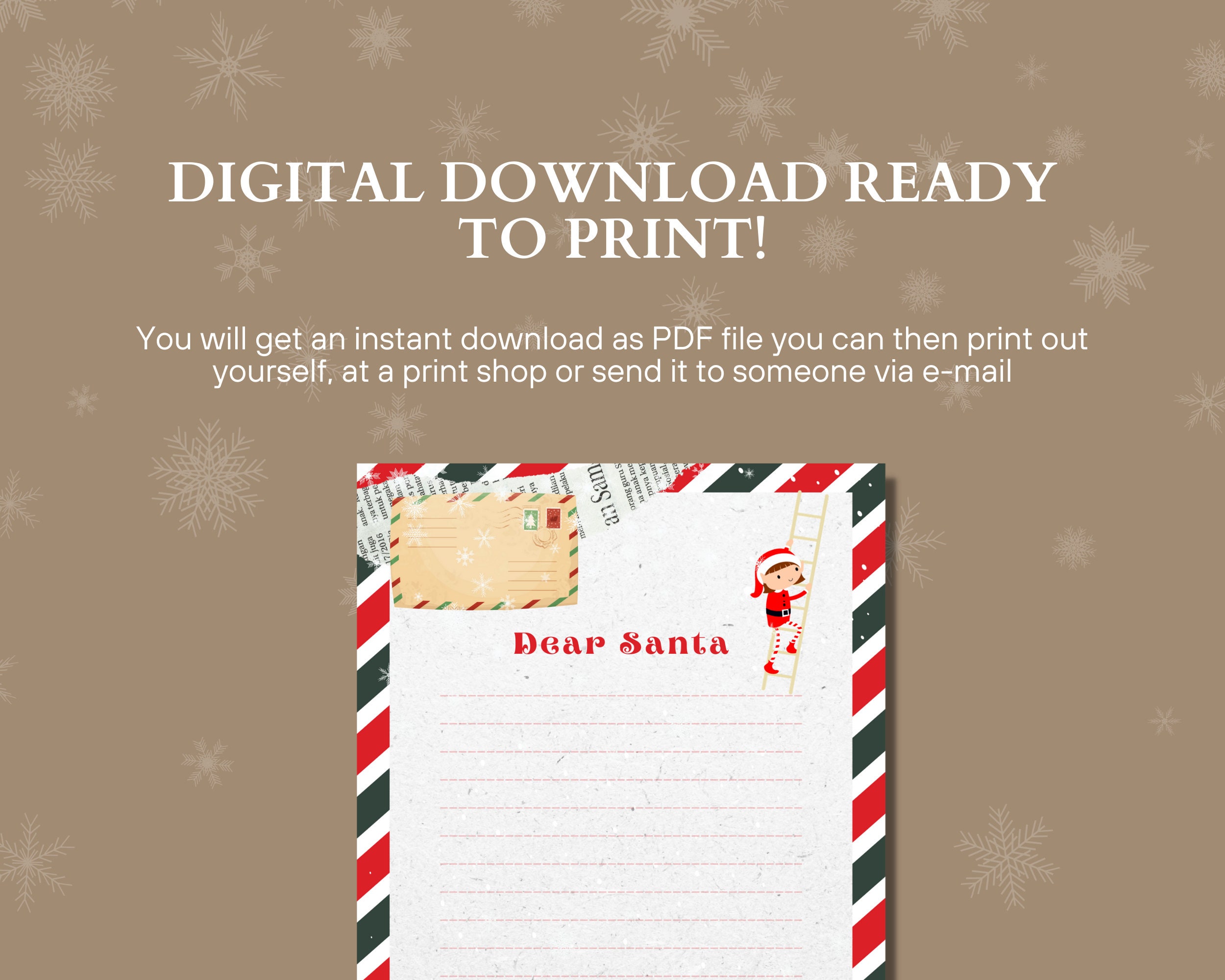 Printable Christmas Letter to Santa Printable Wish List Christmas ...
