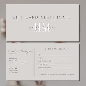 Gift Card Template Beige Business Gift Certificate Template Beige ...