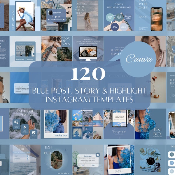 Blue Instagram Template - Etsy