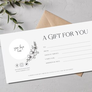 Editable Gift Certificate Template, Small Business Supplies, Printable ...