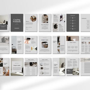 Minimalistic Workbook Template Canva Coaching E-book Template Editable ...
