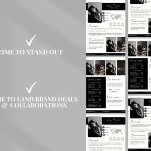 Dark Media Kit Template 2 Page Black Media Kit Influencer Rate Sheet ...