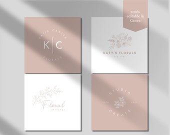 Editable Logo Design Template Beige Canva Business Logo White ...