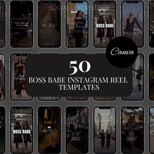 Dark Instagram Reel Templates Luxury Social Media Templates Boss Babe ...