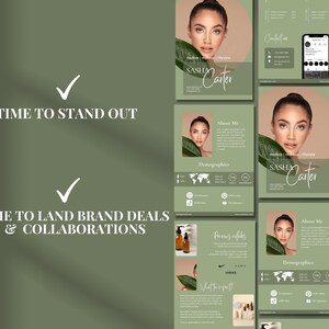 4 Page Media Kit Canva Template| Green Instagram Media Kit| Influencer ...
