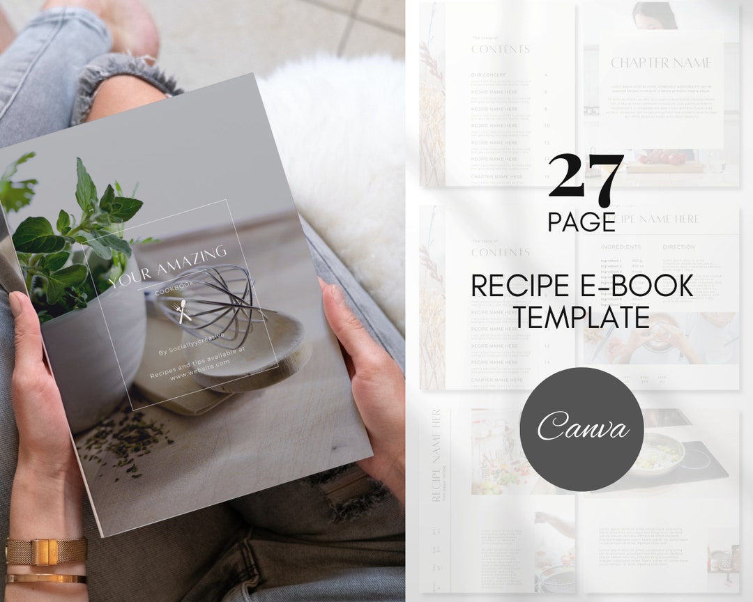 Editable Recipe E Book Template | Digital Editable Cookbook Template ...