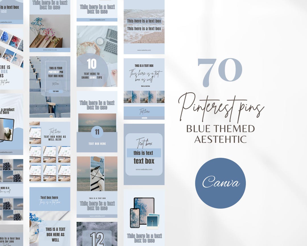 Pinterest Templates Blue Canva Pinterest Pin Templates Editable ...